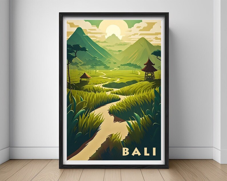 Bali Ubud Travel Poster,bali Ubud Wall Art Print,rice Fields,bali Ubud ...
