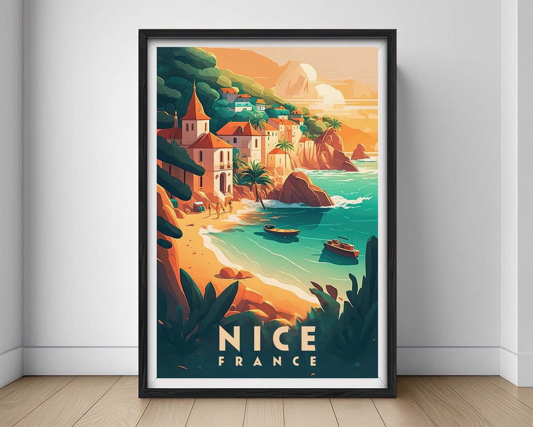 Nice France Travel Poster,nice France Wall Art Print,nice France ...