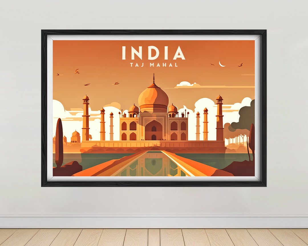 Taj Mahal India Travel Poster,taj Mahal India Wall Art Print,taj Mahal ...