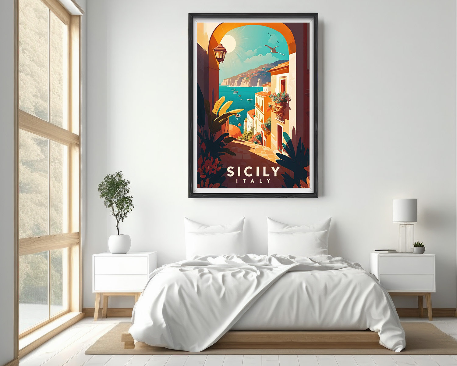 Sicily Travel Poster,sicily Print,sicily Wall Art Print,sicily Italy ...