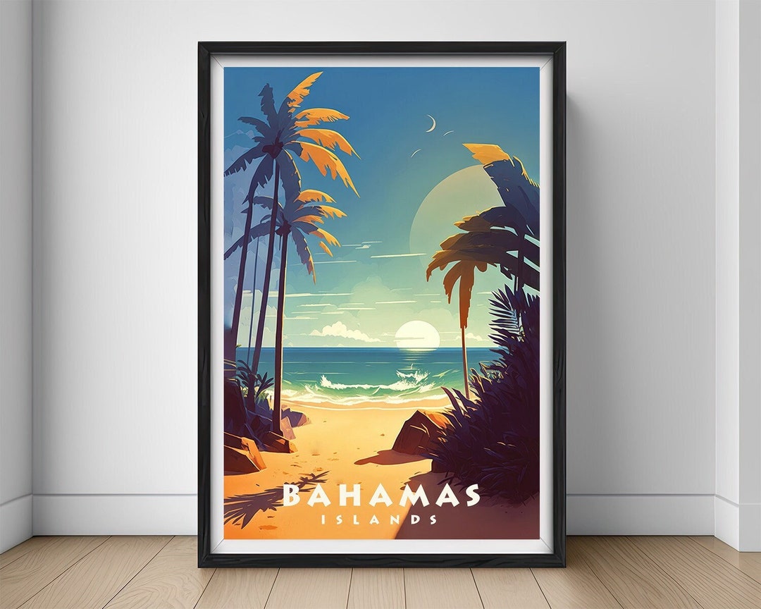 Bahamas Islands Travel Poster,bahamas Islands Wall Art Print,bahamas ...