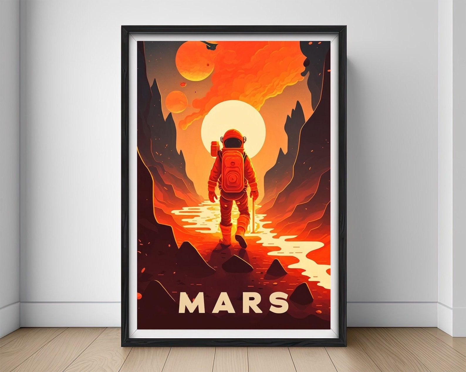 Mars Travel Poster, Mars Print, Mars Wall Art Print, Planet Mars Poster ...