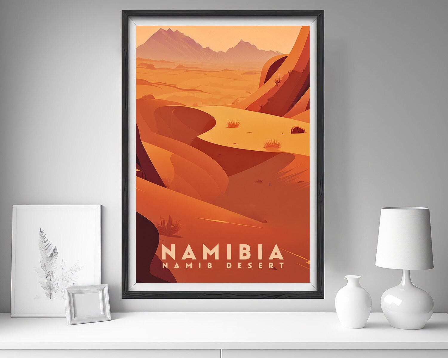 Namibia Desert Travel Poster,namibia Desert Wall Art Print,namib Desert ...