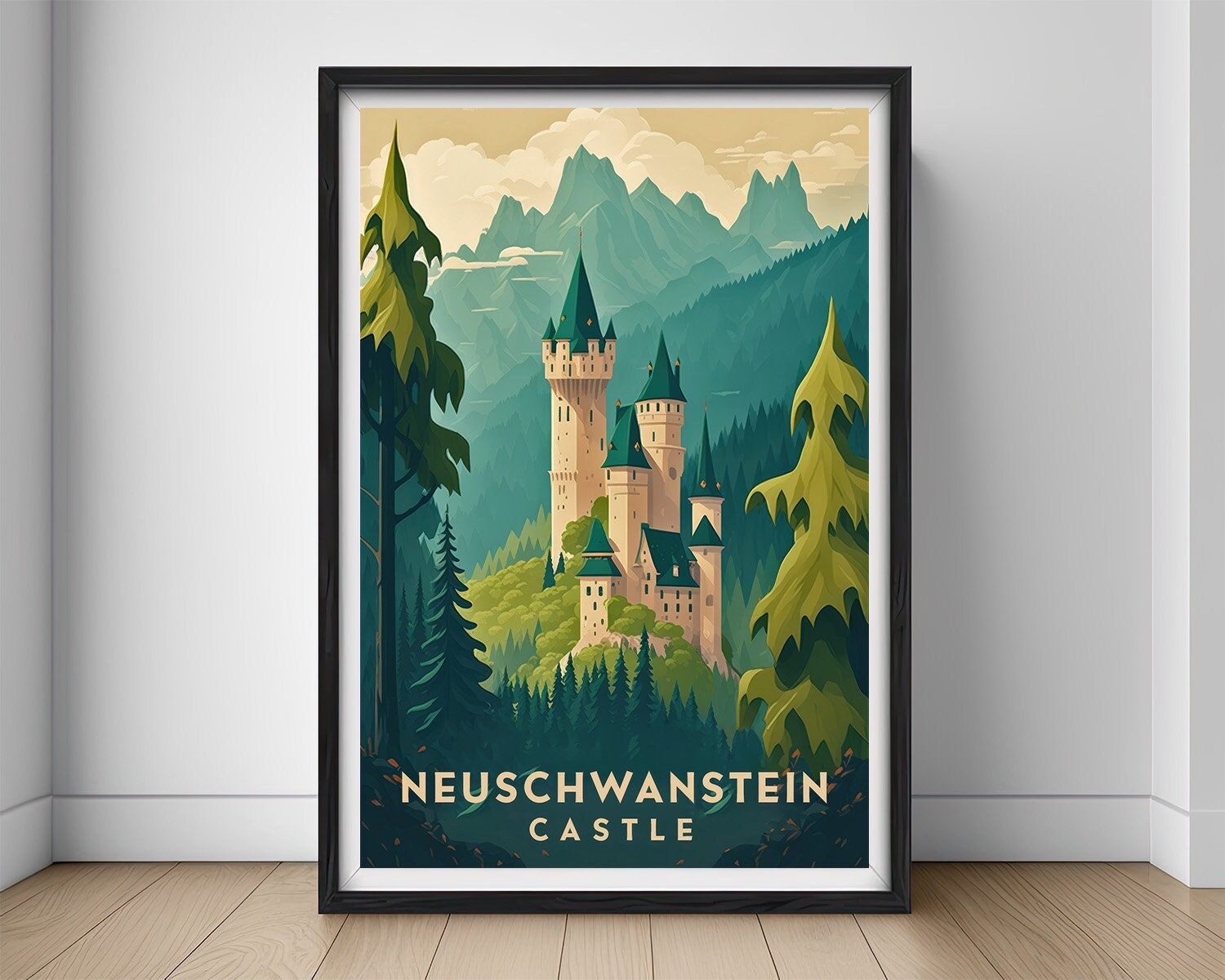 Neuschwanstein Castle Germany Travel Poster,germany Castle Wall Art ...