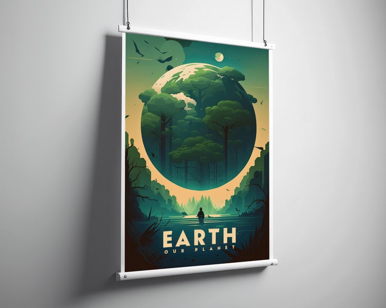 Planet Earth Travel Poster,planet Earth Wall Art Print,planet Earth ...