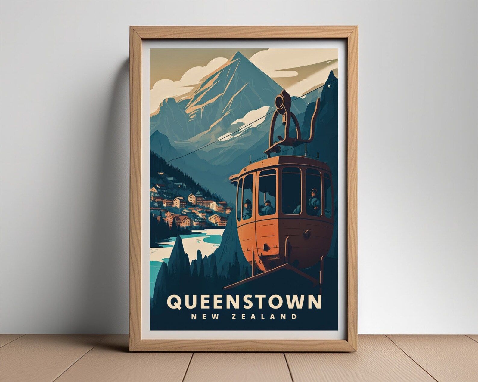 Queenstown NZ Travel Poster,queenstown NZ Wall Art Print,new Zealand ...
