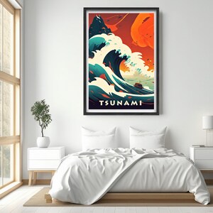 Tsunami Travel Poster,tsunami Print,tsunami Wall Art Print,natural ...