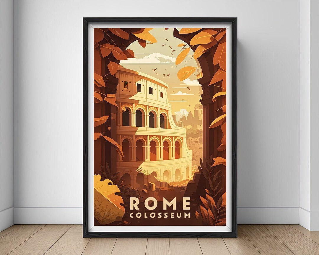 Rome Colosseum Travel Poster,rome Colosseum Wall Art Print,rome ...