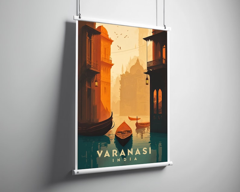 Varanasi India Travel Poster,varanasi India Wall Art Print,india,india ...