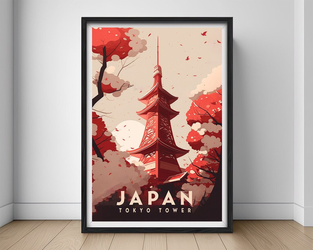 Tokyo Tower Japan Travel Poster,japan Wall Art Print,tokyo Japan ...