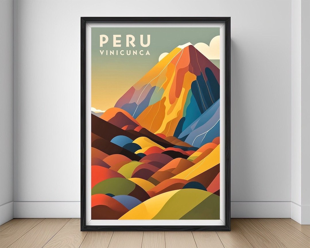 Vinicunca Peru Travel Poster, Vinicunca Peru Wall Art Print,peru ...