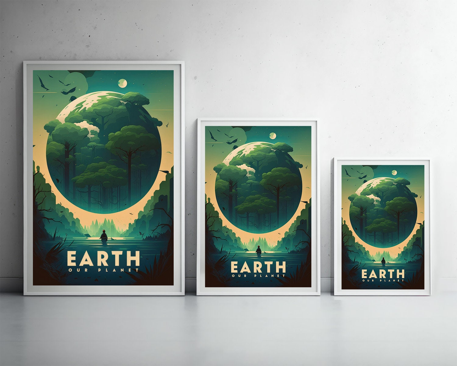 Planet Earth Travel Poster,planet Earth Wall Art Print,planet Earth ...