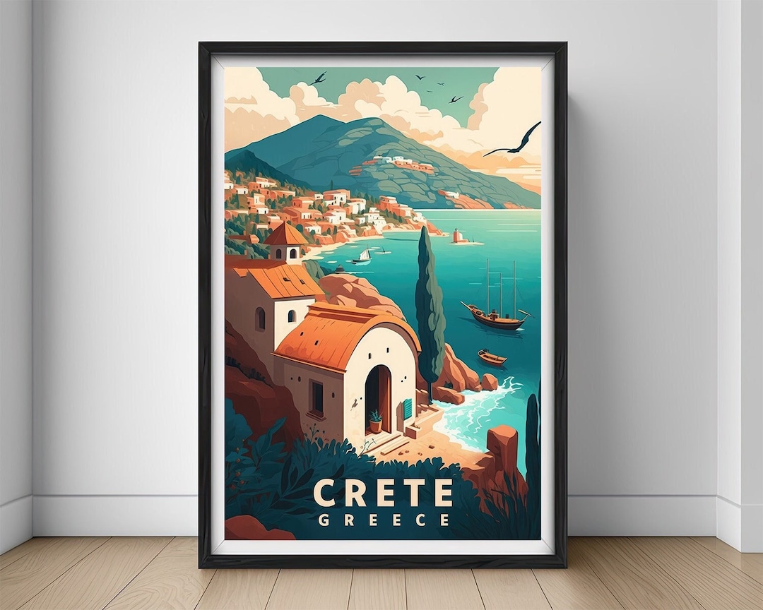 Crete Greece Travel Poster,crete Greece Wall Art Print,crete Greece ...
