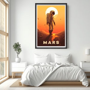 Mars Travel Poster, Mars Print, Mars Wall Art Print, Planet Mars Poster ...