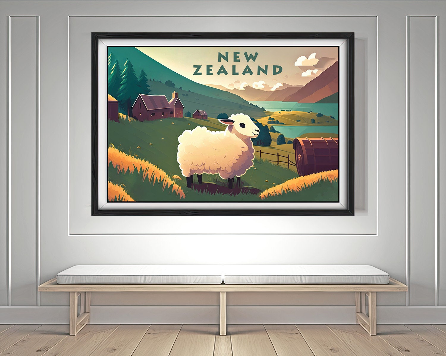 New Zealand Travel Poster,new Zealand Wall Art Print,new Zealand ...