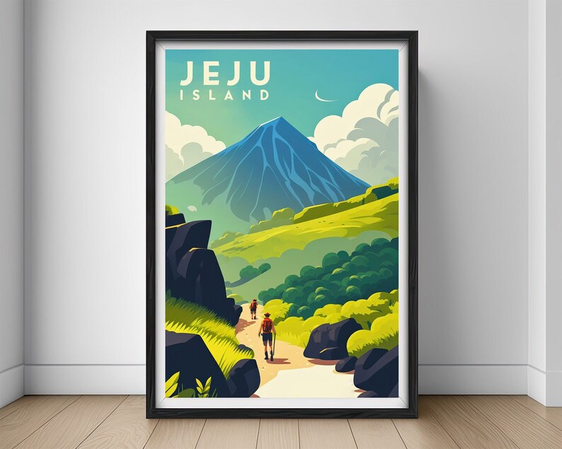Jeju Island Korea Travel Poster,jeju Island Korea Wall Art Print,jeju ...