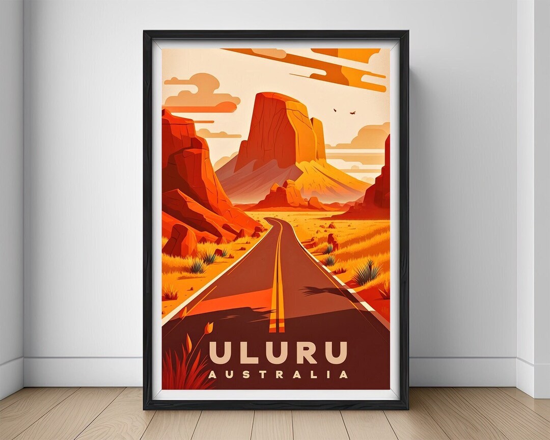 Uluru Ayers Rock Travel Poster,uluru Wall Art Print,ayers Rock ...