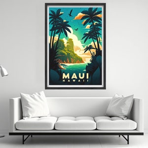 Hawaii Maui Travel Poster,hawaii Maui Wall Art Print,hawaii Maui ...