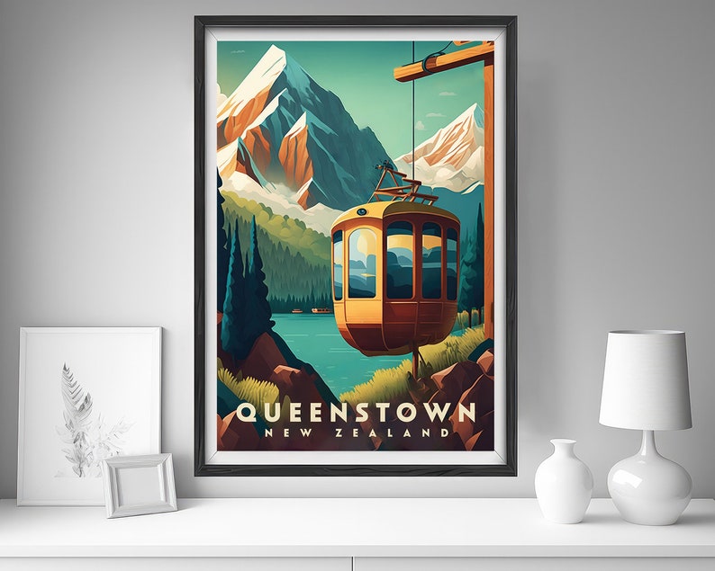 Queenstown New Zealand Travel Poster,queenstown New Zealand Wall Art ...