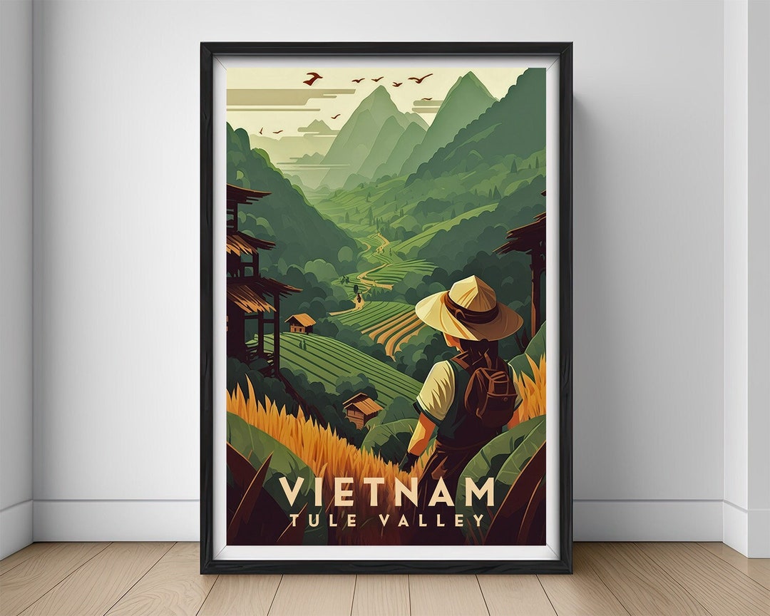 Vietnam Tule Valley Travel Poster,vietnam Tule Valley Wall Art Print ...