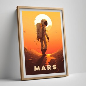 Mars Travel Poster, Mars Print, Mars Wall Art Print, Planet Mars Poster ...