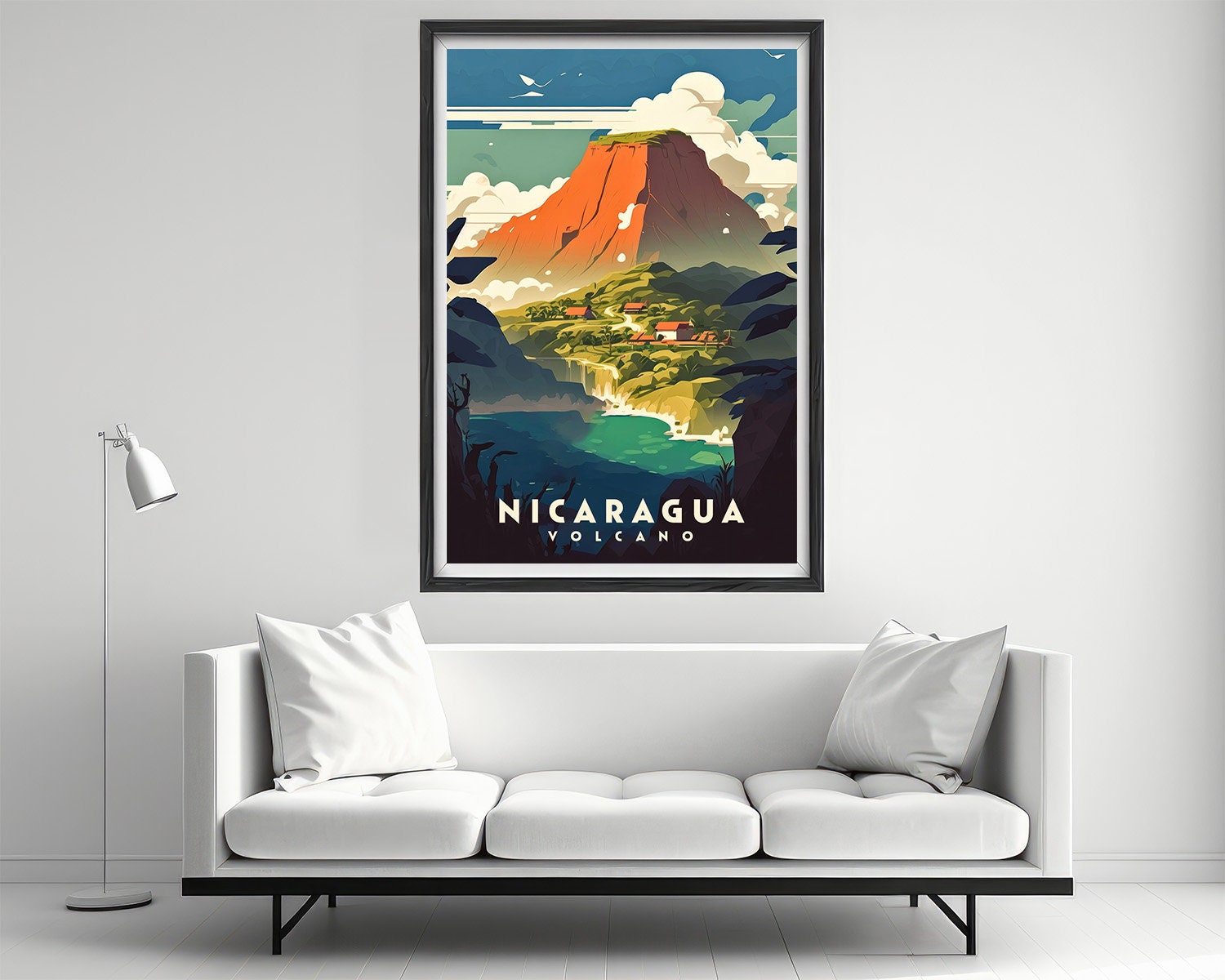 Nicaragua Volcano Travel Poster,nicaragua Volcano Wall Art Print ...