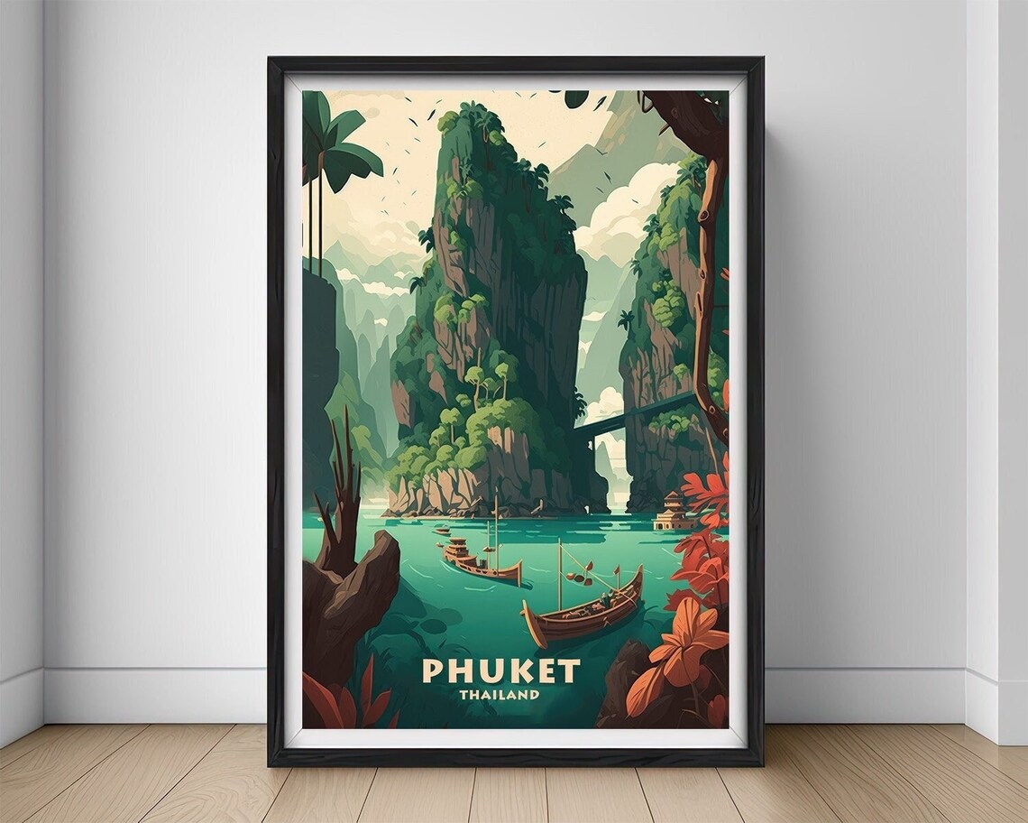 Phuket Thailand Travel Posterthailand Wall Art Printphang Na - Etsy UK