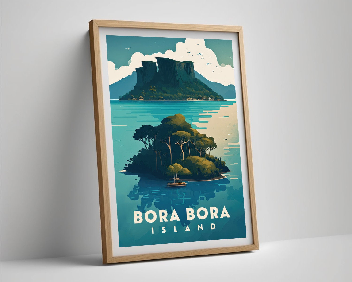 Bora Bora Island Travel Poster,bora Bora Island Wall Art Print,bora ...