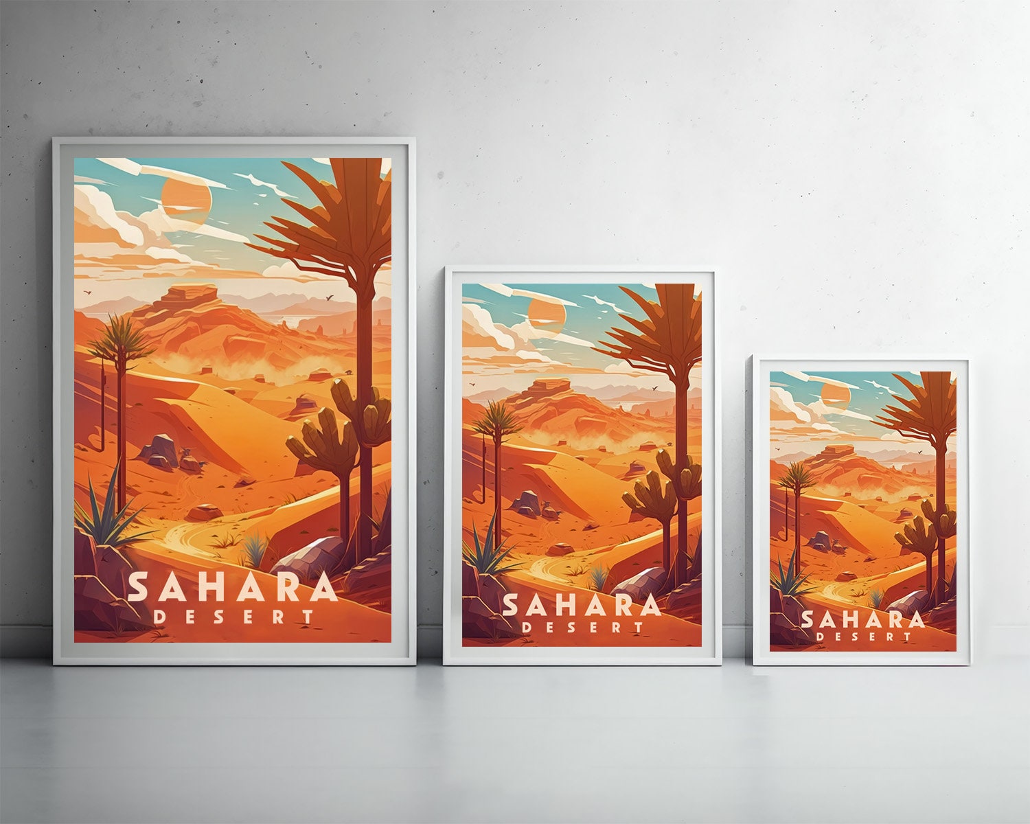 Sahara Desert Travel Poster,sahara Desert Wall Art Print,sahara Desert ...