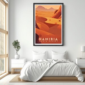 Namibia Desert Travel Poster,namibia Desert Wall Art Print,namib Desert ...