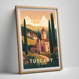 Tuscany Italy Travel Poster,tuscany Italy Wall Art Print,tuscany Italy ...