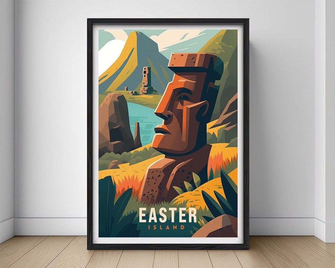 Easter Island Chile Travel Poster,chile Wall Art Print,chile,easter ...