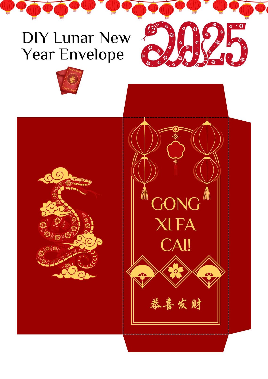 2025 Year of the Snake Red Envelope Hong Bao Ang Pao Angbao Snake Red ...