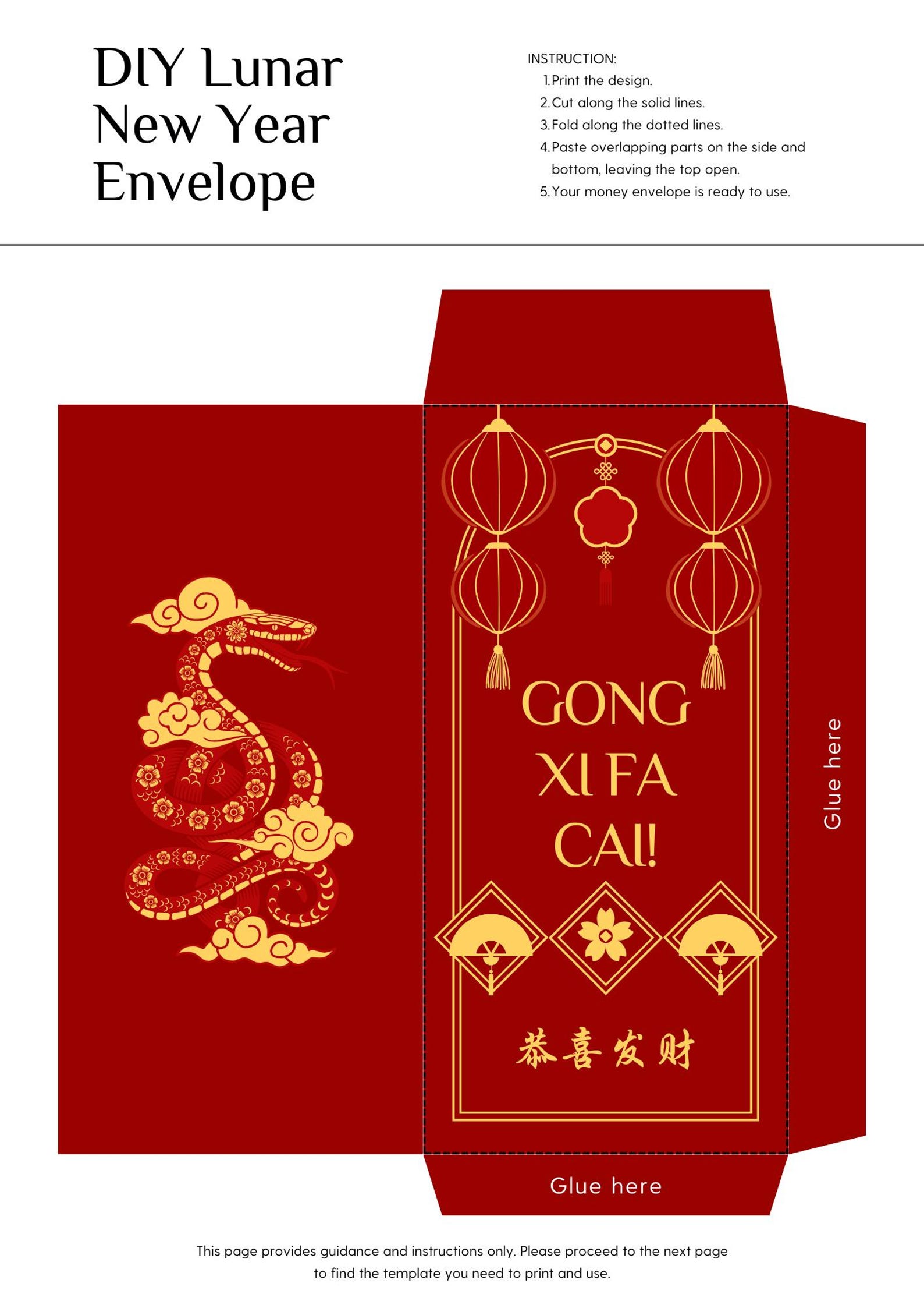 2025 Year of the Snake Red Envelope Hong Bao Ang Pao Angbao Snake Red ...