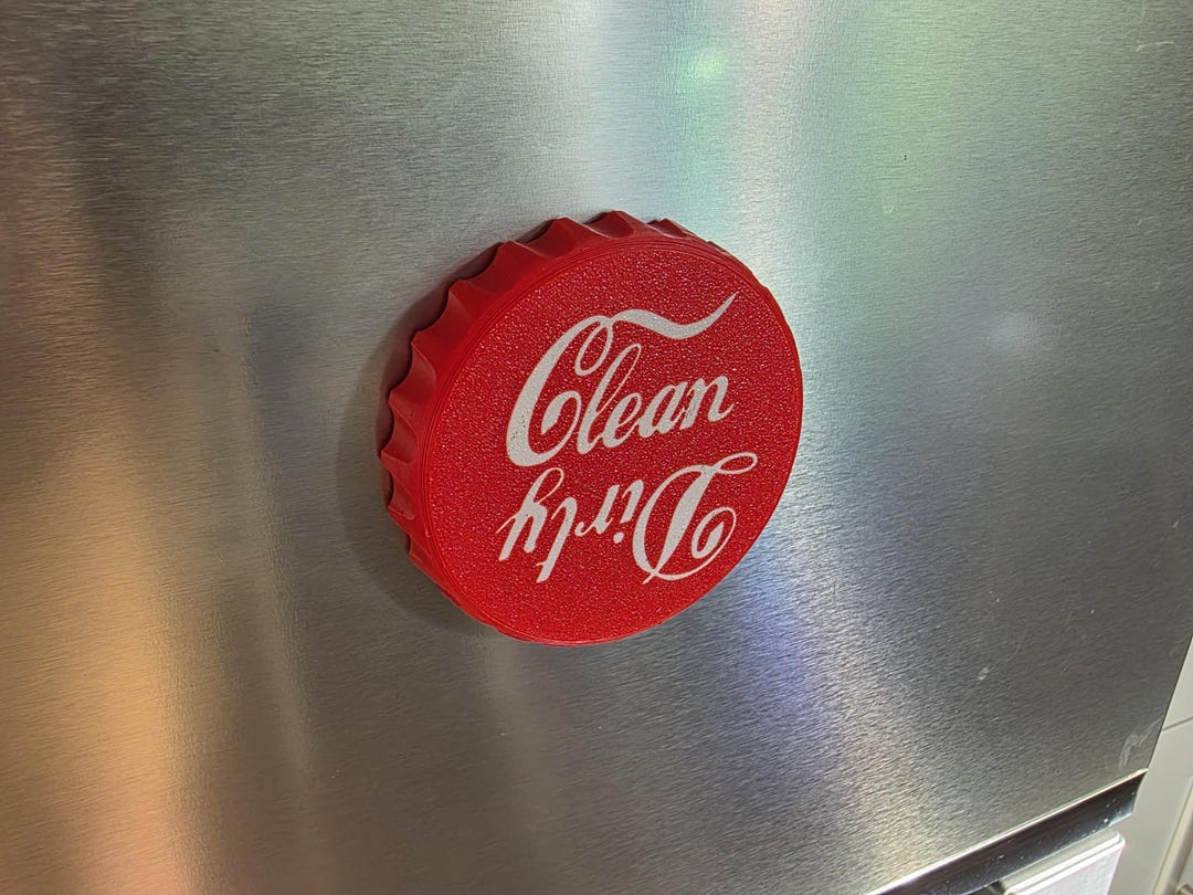 Coke Bottle Cap Dishwasher Magnet | 3D Printed Clean or Dirty Indicator ...