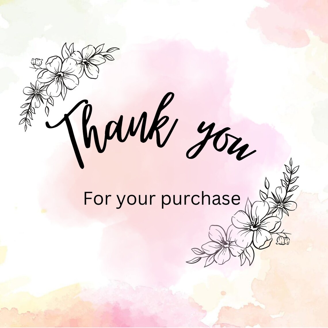 Thank You Sticker Template for Business - Etsy