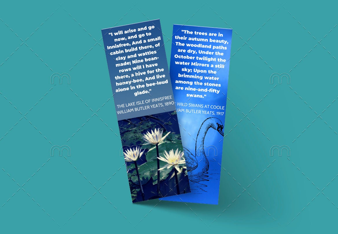 Irish Poetry Bookmarks Featuring the Words of WB Yeats, Ideal for ...