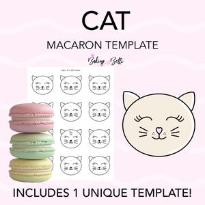 Cat Macaron Template Transfer Sheet - Etsy