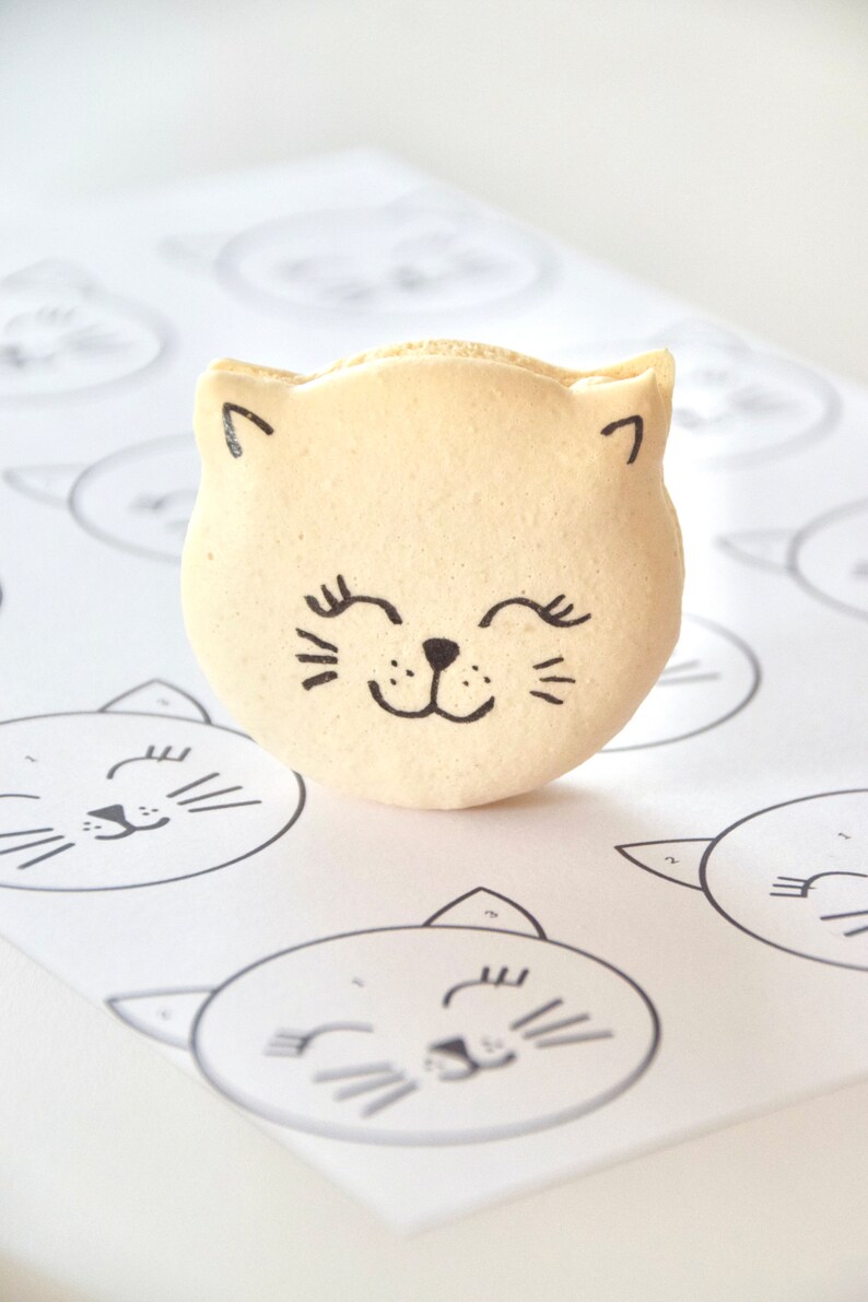 Cat Macaron Template Transfer Sheet - Etsy