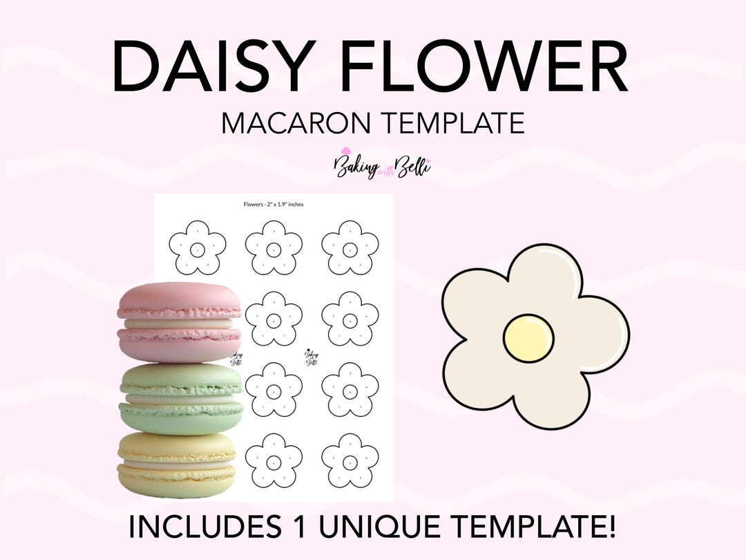 Flower Macaron Template Transfer Sheet - Etsy