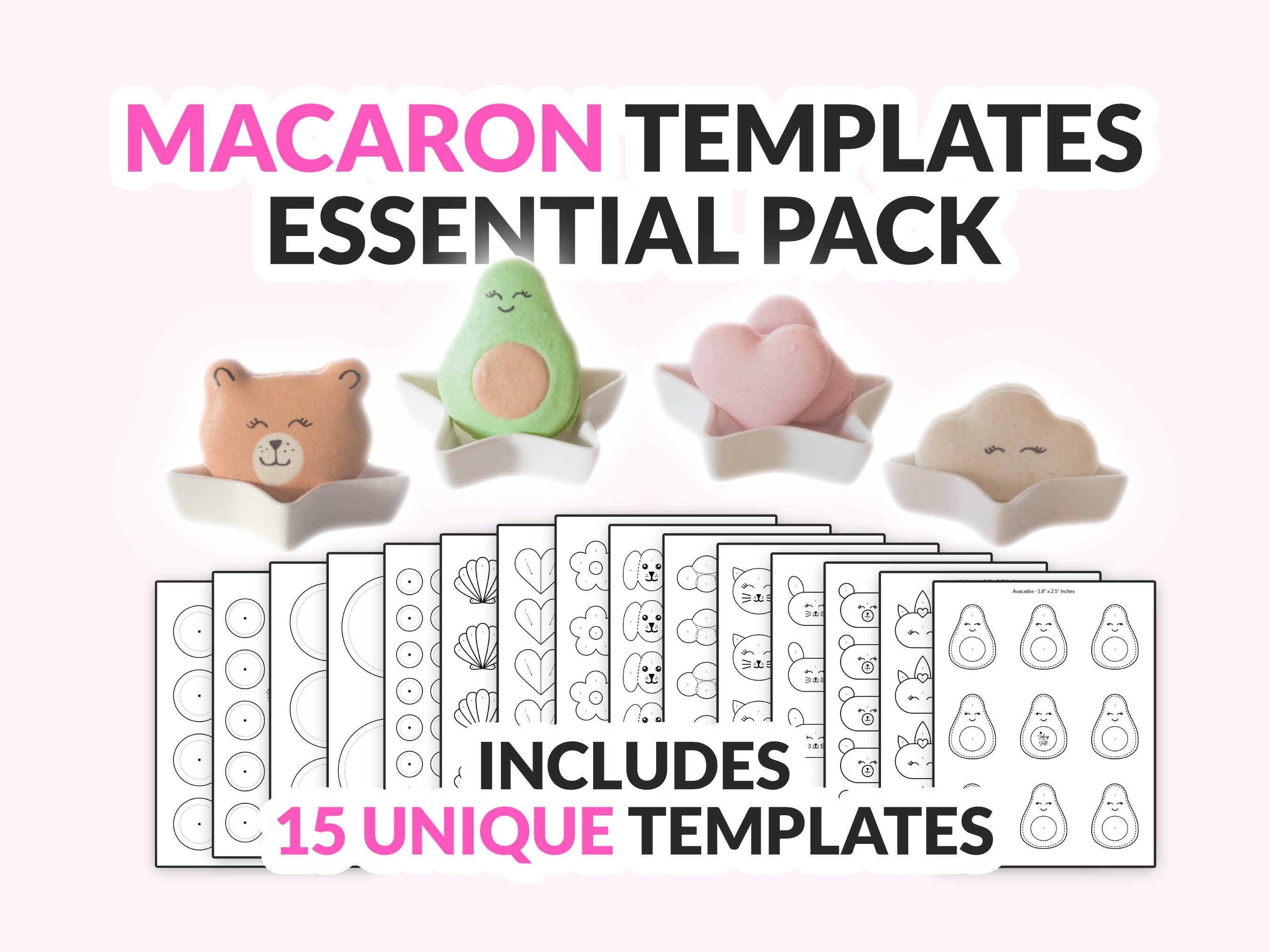 Macaron Template Essential Pack - 15 Unique Templates! - Etsy