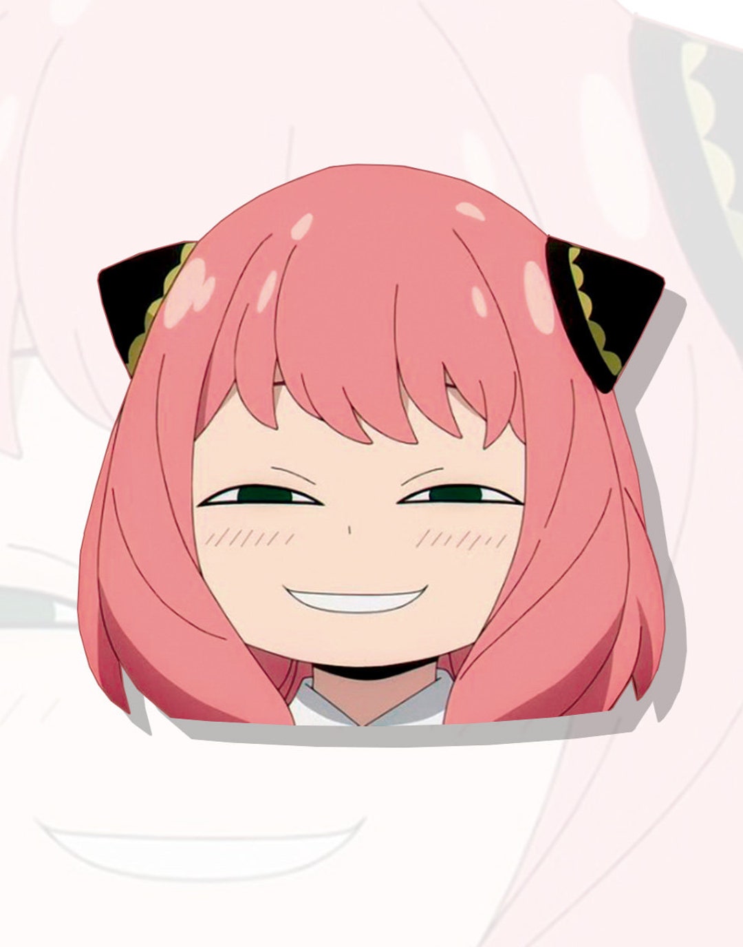 Spy Family Anya Smile Sticker Peeker, Holographic, Waterproof and ...