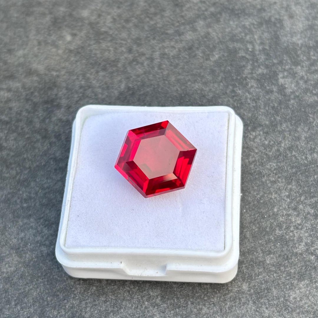 11.70 Ct Burma Blood Red Ruby Hexagon Cut | Certified AAA Natural ...