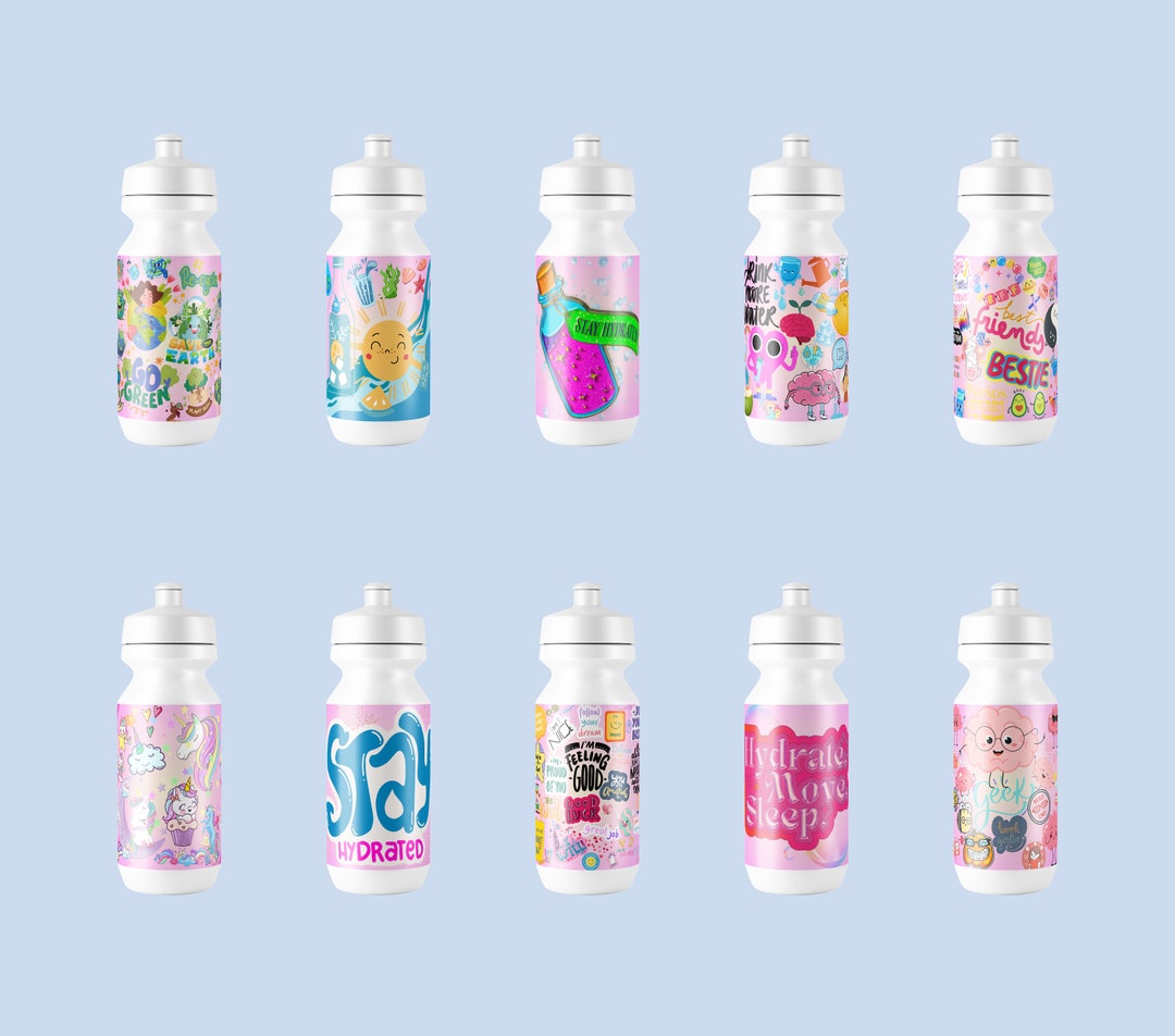 Water Bottle Sticker Designs - 10x PNG Ready-to-use Images - Etsy