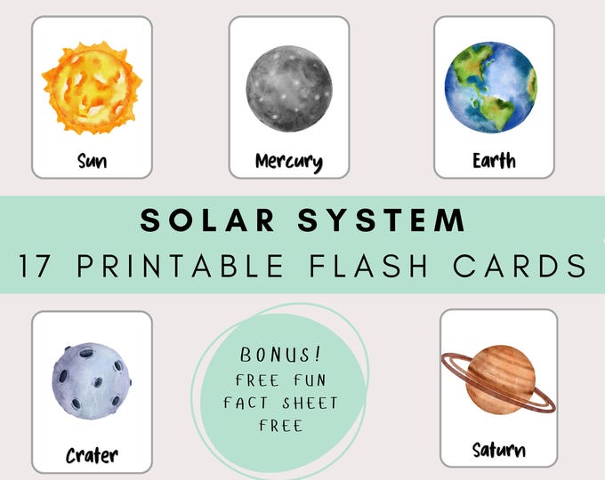 Solar System Fact Cards, Planets Printable, Homeschool Solar System ...