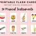 20 Childrens Musical Instruments Flashcards, Pre-school Cards, PDF ...