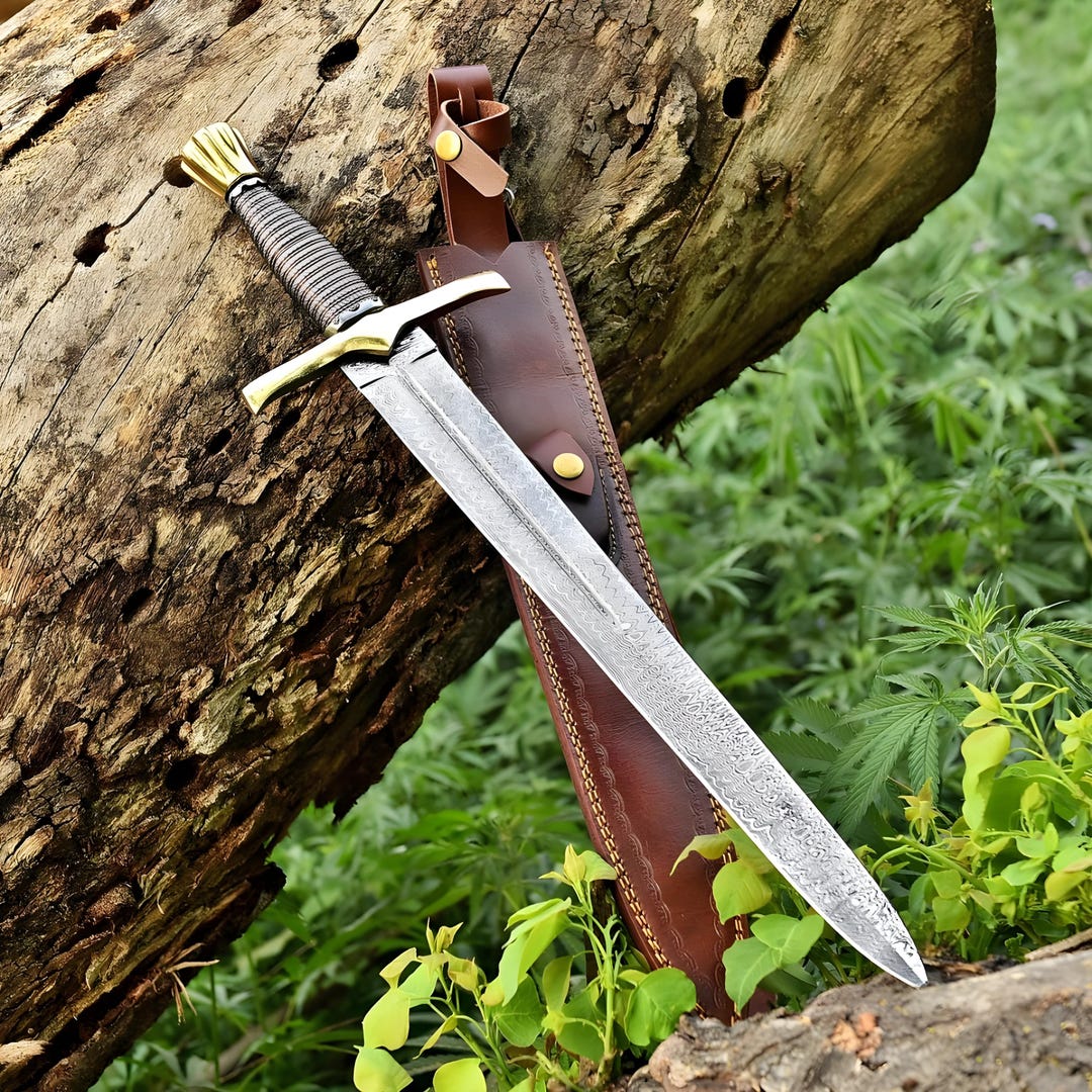 Swords, 22” Handmade Damascus Sword Short Sword Viking Sword Buster ...