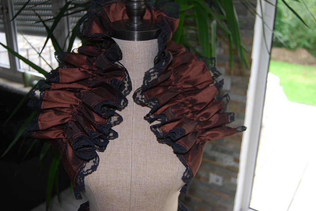 Gothic Steampunk Burlesque Collar Blackwedding Lace Brown Taffeta ...