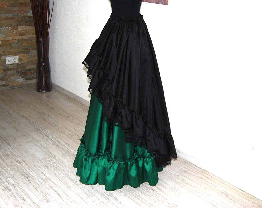 Gothic Burlesque Steampunk Pirate Skirt Black Skirt Ball Party WGT ...