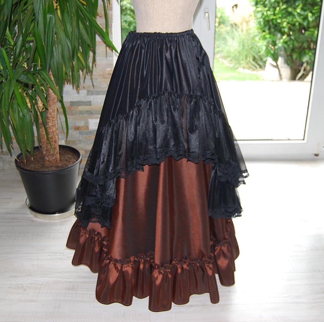 Gothic Burlesque Steampunk Pirate Skirt Black Skirt Ball Party WGT ...